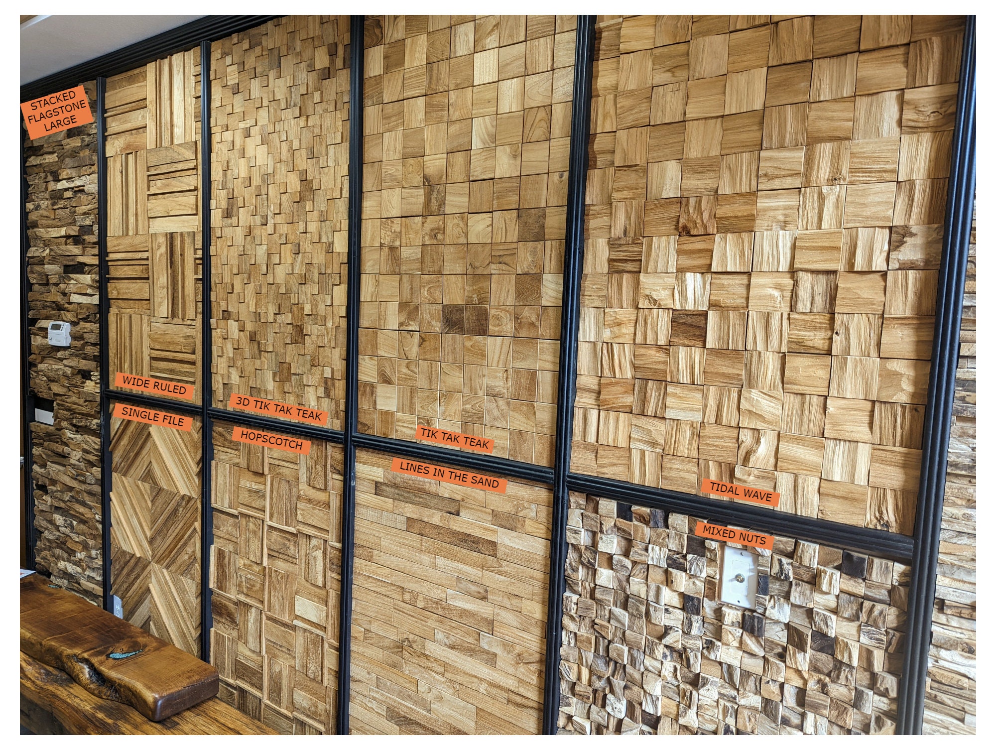 Accent Wall - Handmade Teak Wood Wall Panel - Woodstock Walls - Lines ...