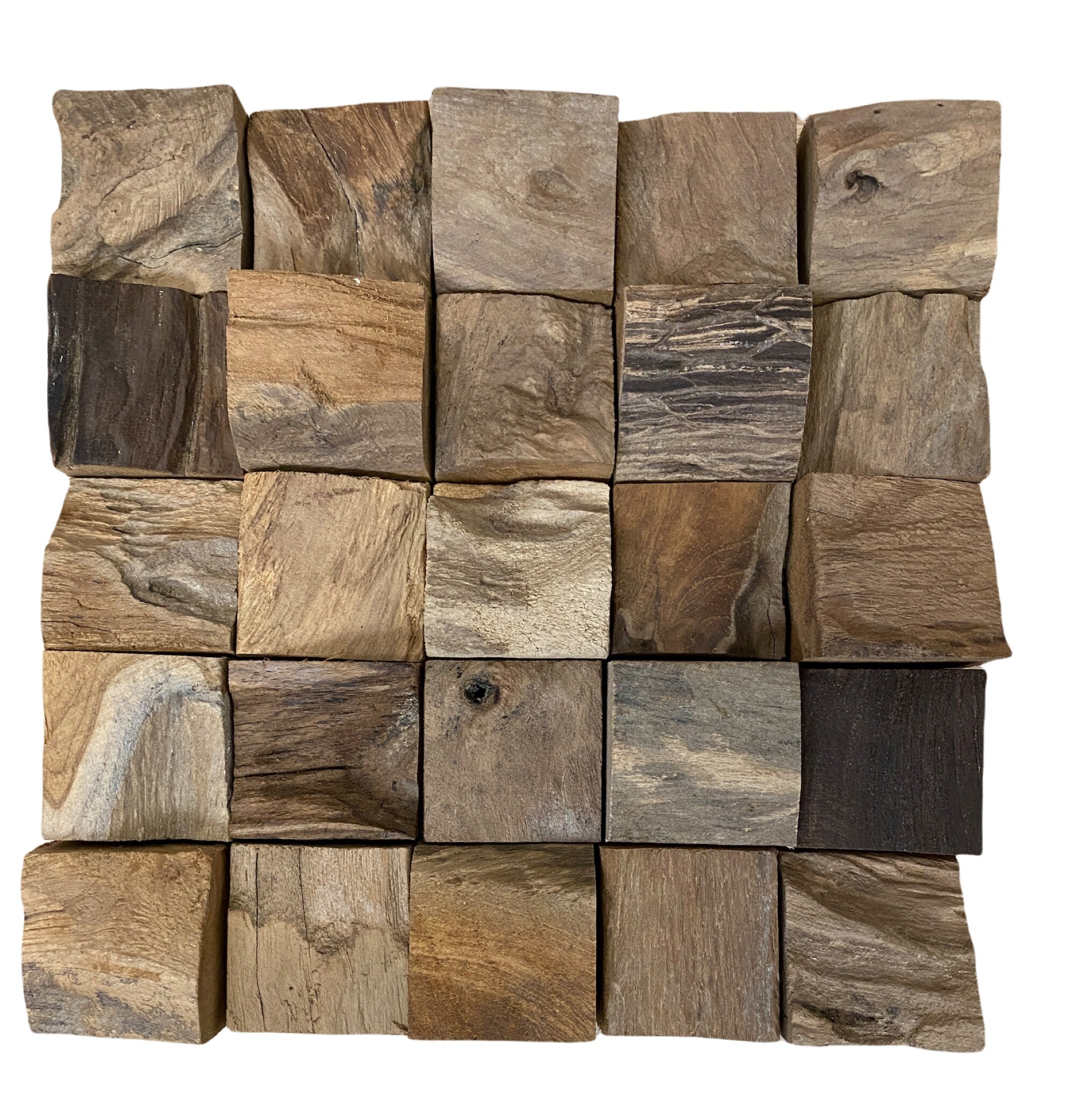 Accent Wall - Handmade Teak Wood Wall Panel - Woodstock Walls - 'mixed ...