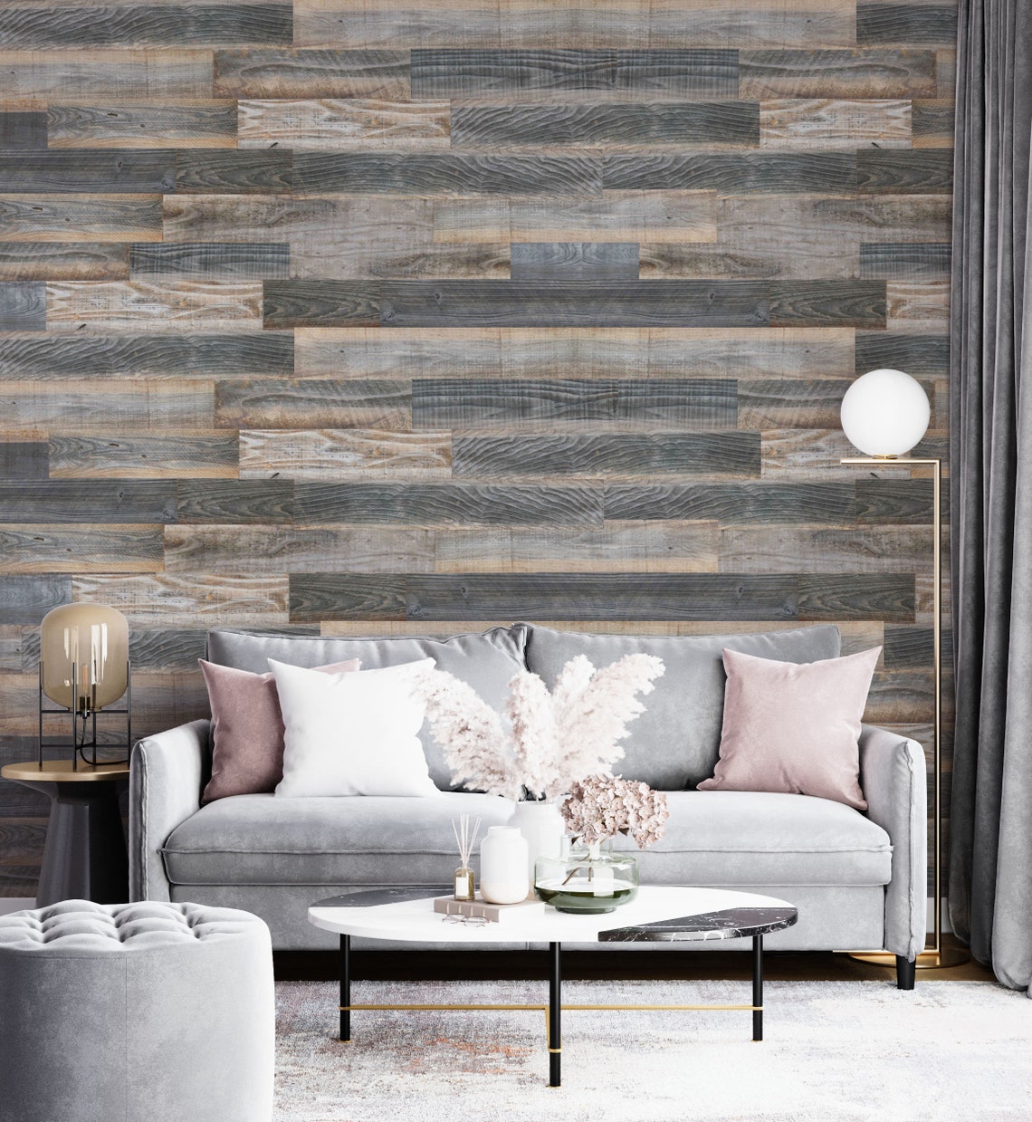 Click & Stick Misty Breeze 21 SQ FT 100% Real Wood - Etsy