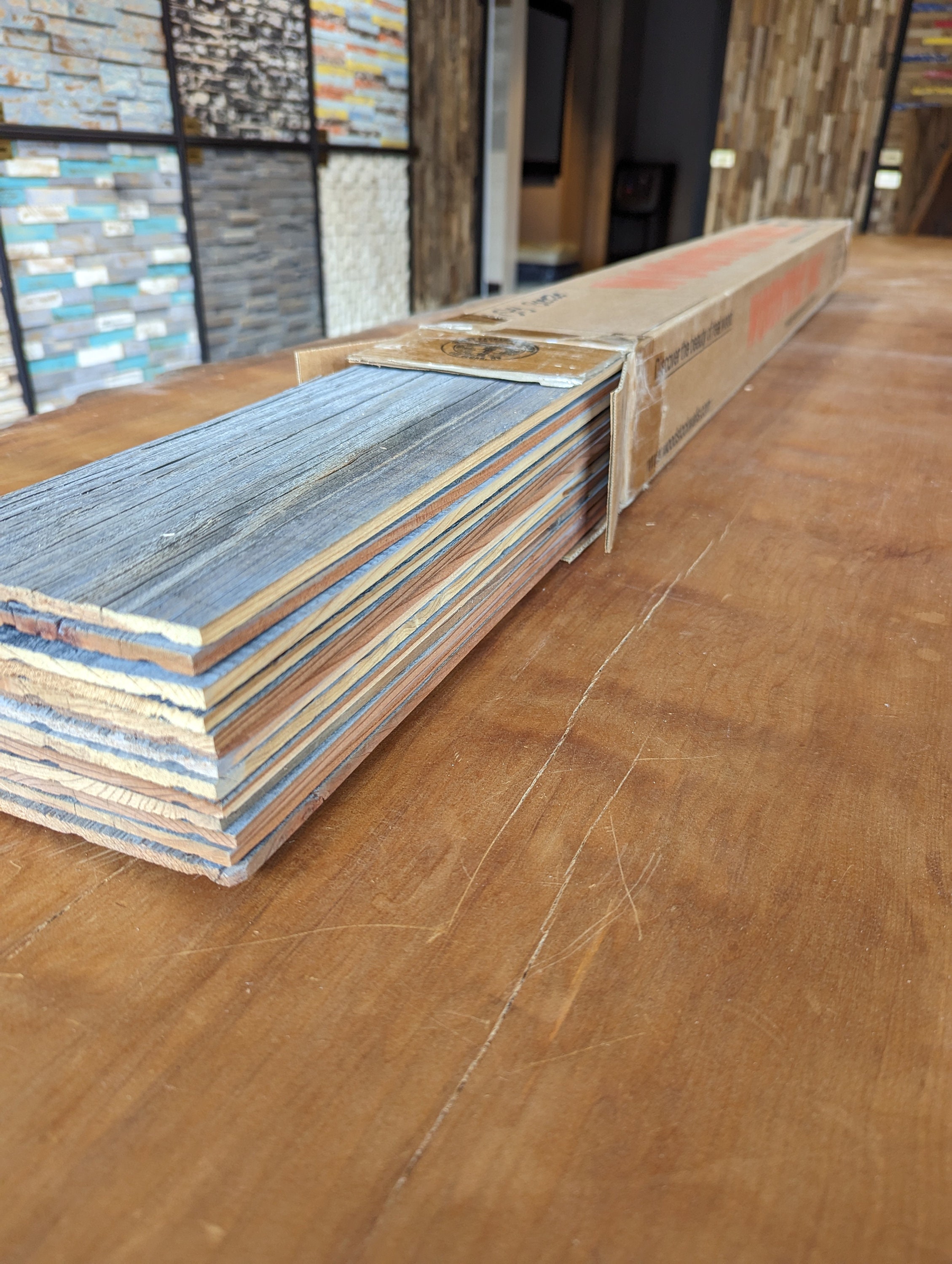 Click & Stick | Misty Breeze | 21 SQ FT | 100% Real Wood Planks ...