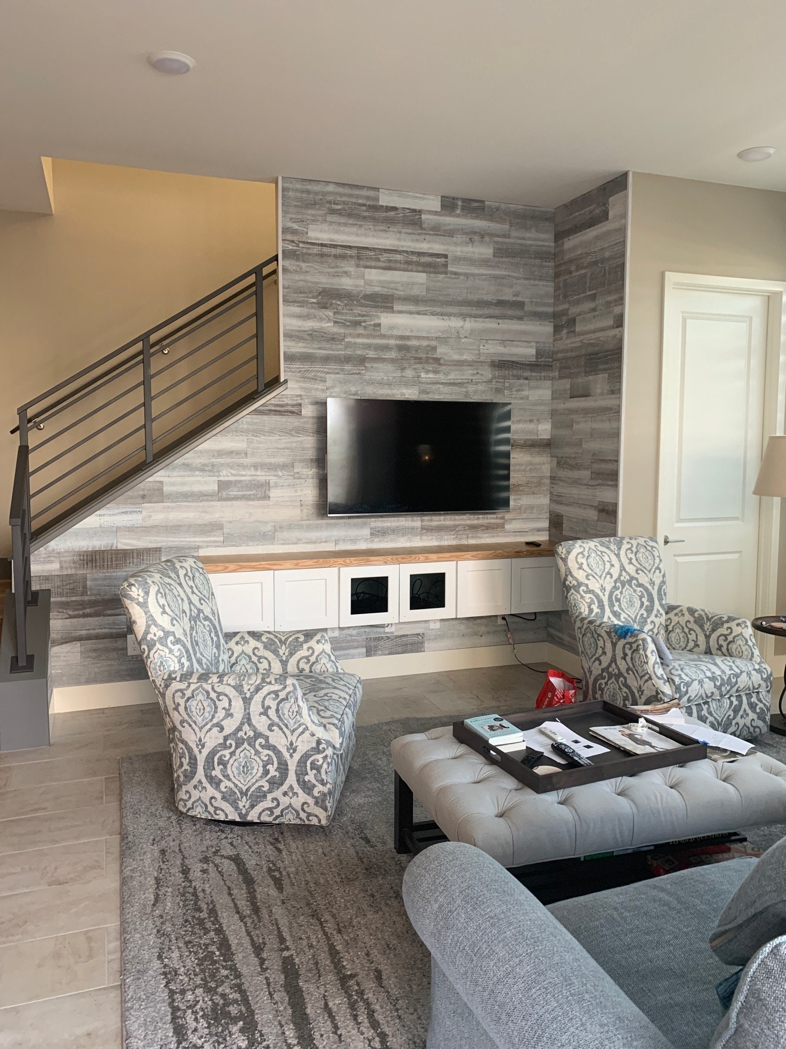 Click & Stick White Reclaimed Wood Panels 21 SQ FT Boardwash 100% Real ...