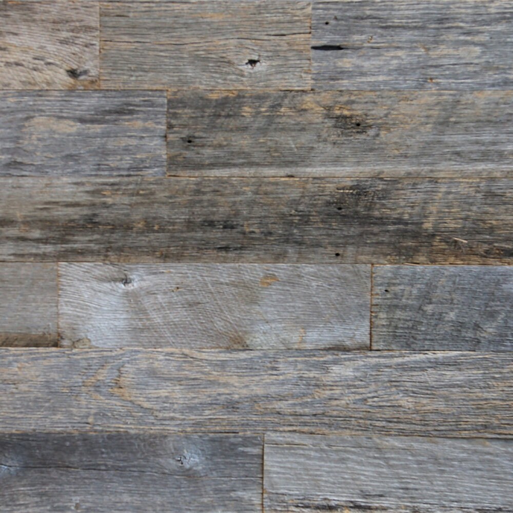 Click & Stick Grey Reclaimed Wood Panels 10 SQ FT Sterling 100% Real ...