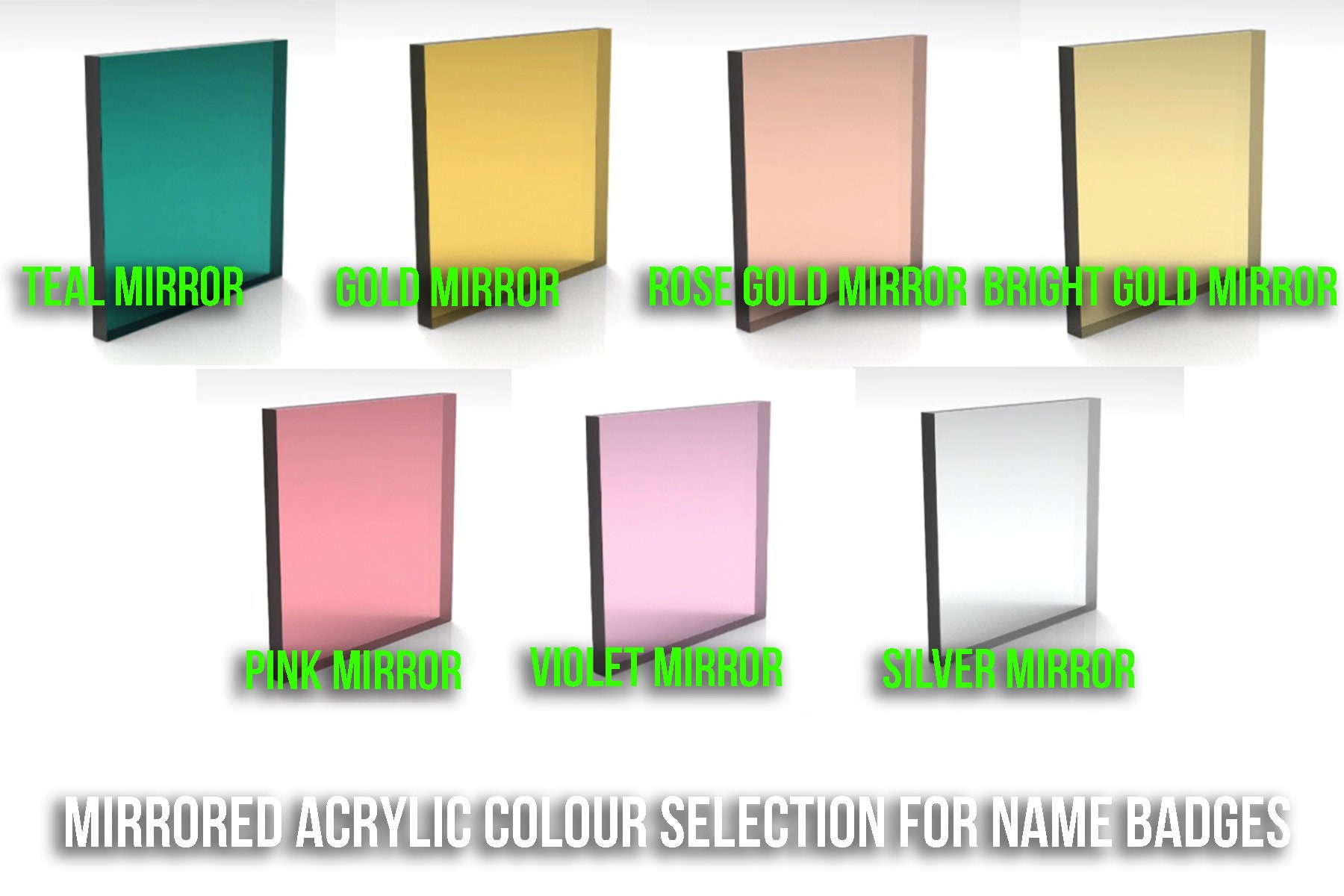 Personalised Mirror Name Badge Staff ID Tag Design Your Own Custom Name ...