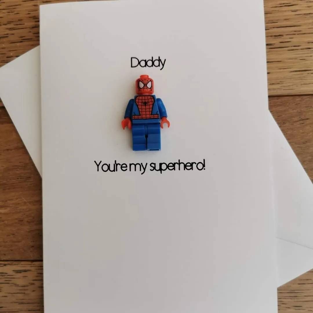 Superhero Lego Father's Day Card - Etsy