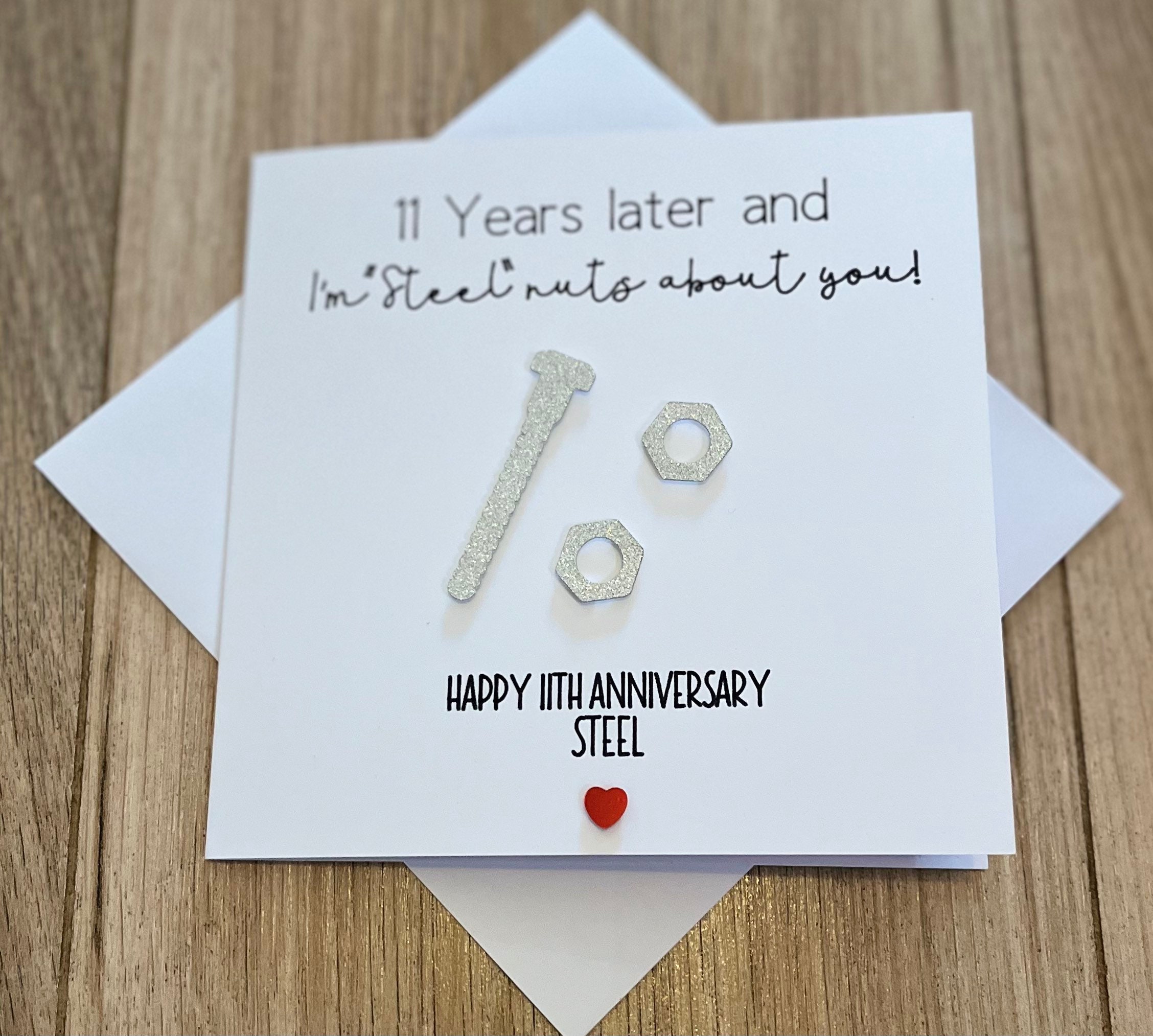 11 Years Steel Wedding Anniversary Card - Etsy UK