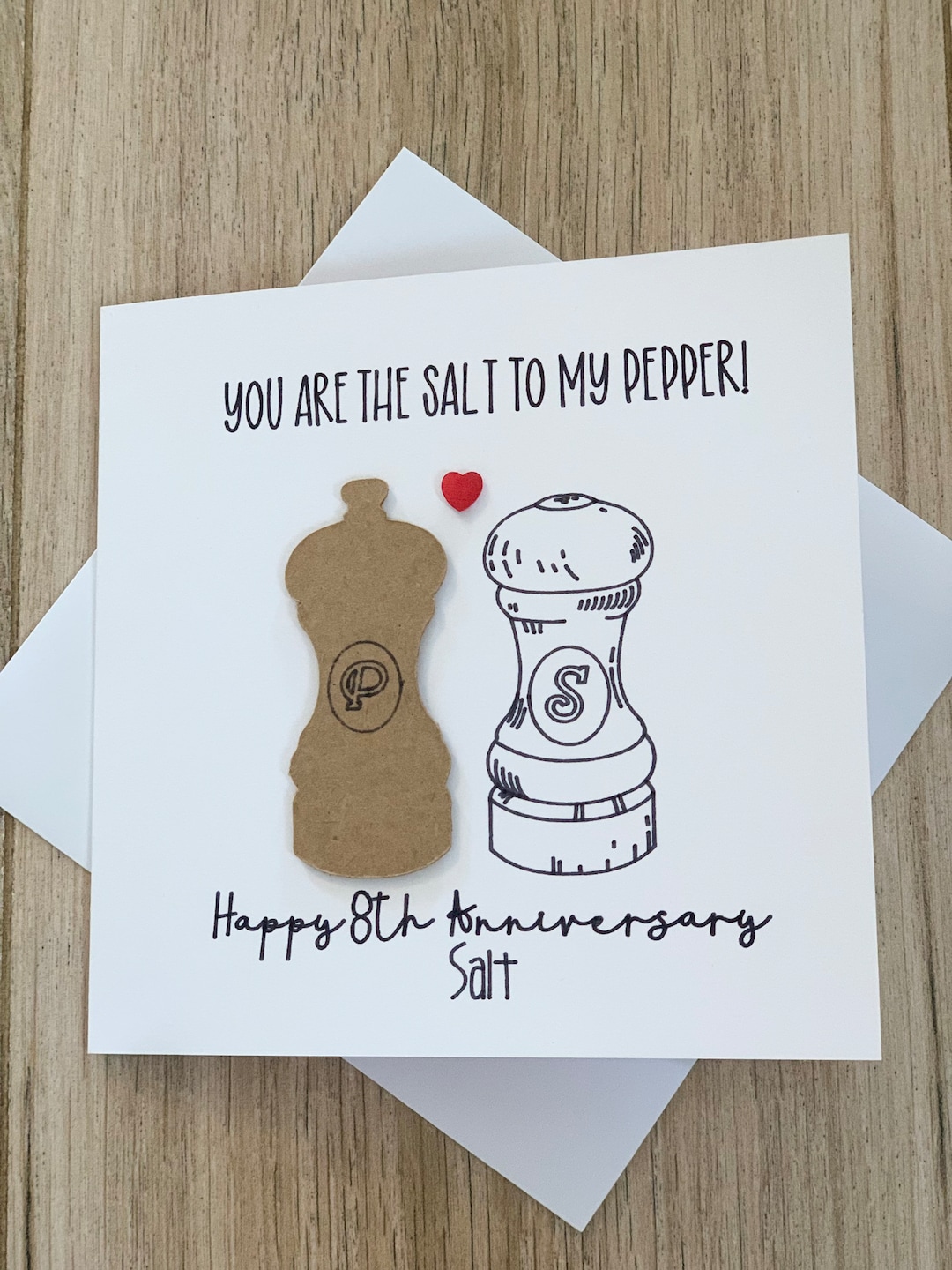 8th Salt Anniversary Card. “you Are the Salt to My Pepper!” Funny - Etsy
