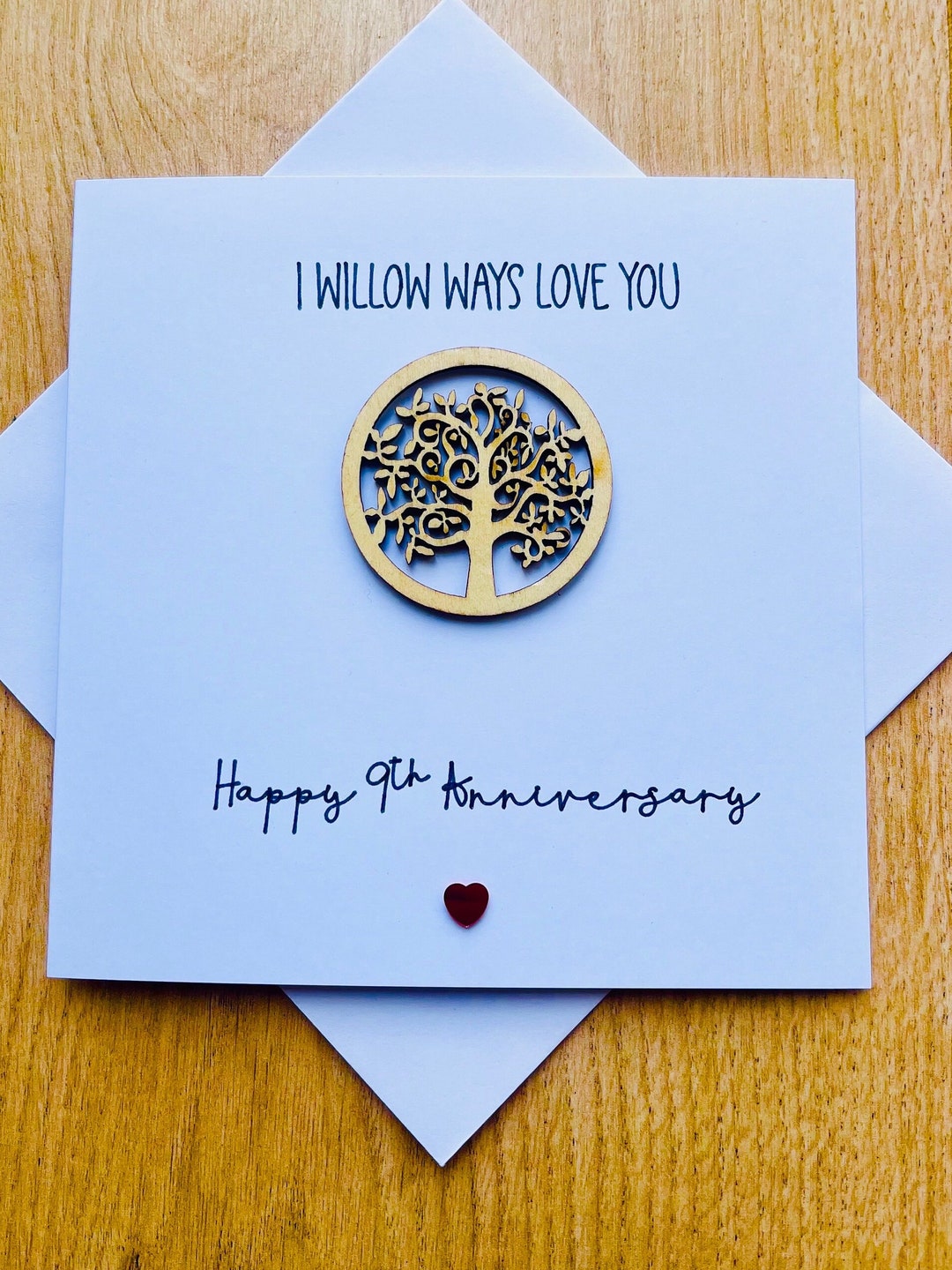 9th Anniversary Willow Card - Etsy