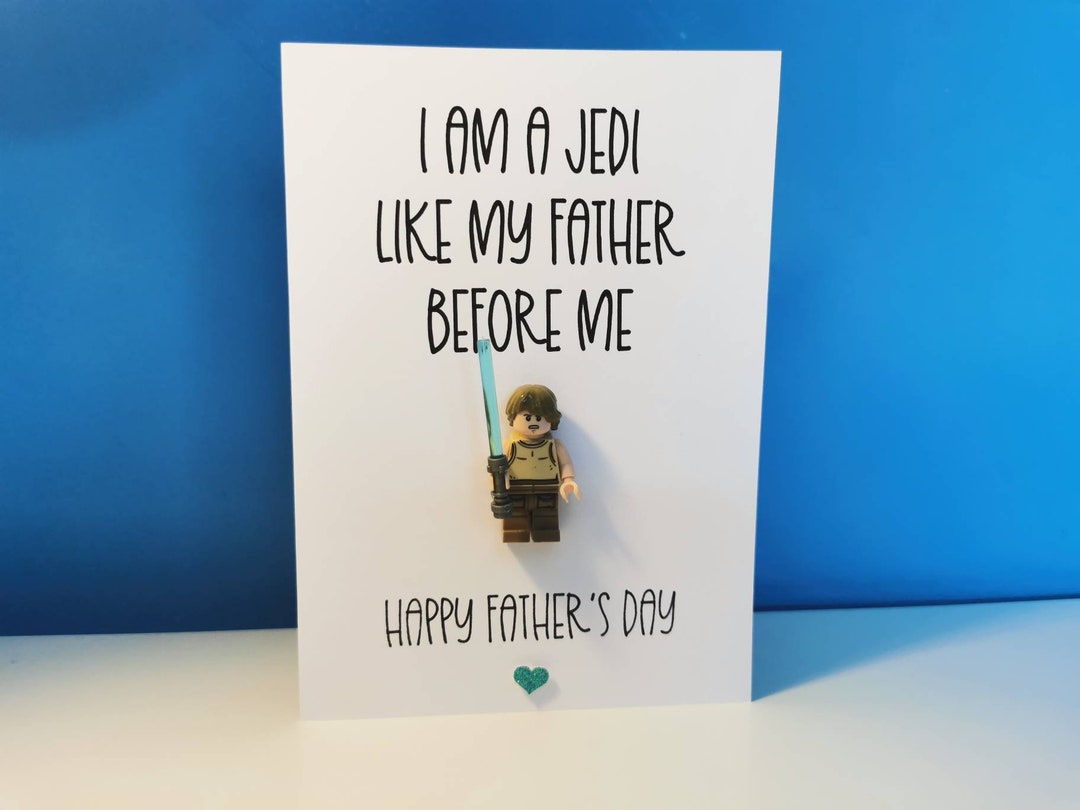 Luke Skywalker Jedi Lego Father's Day Card - Etsy