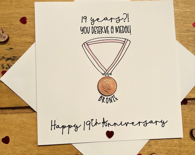 19th Traditional Wedding Anniversary Gift PERSONALISED Small Bronze ...