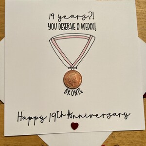 19th Bronze Wedding Anniversary Card - Etsy