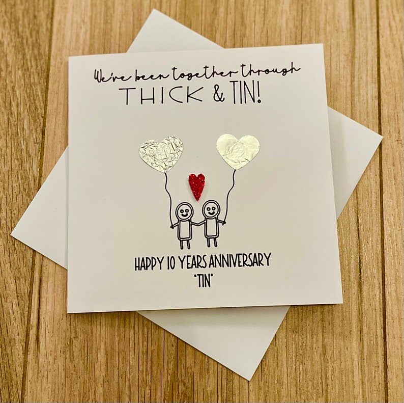 10th TIN Anniversary Card- Funny - Etsy