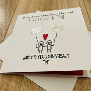 10th TIN Anniversary Card- Funny - Etsy