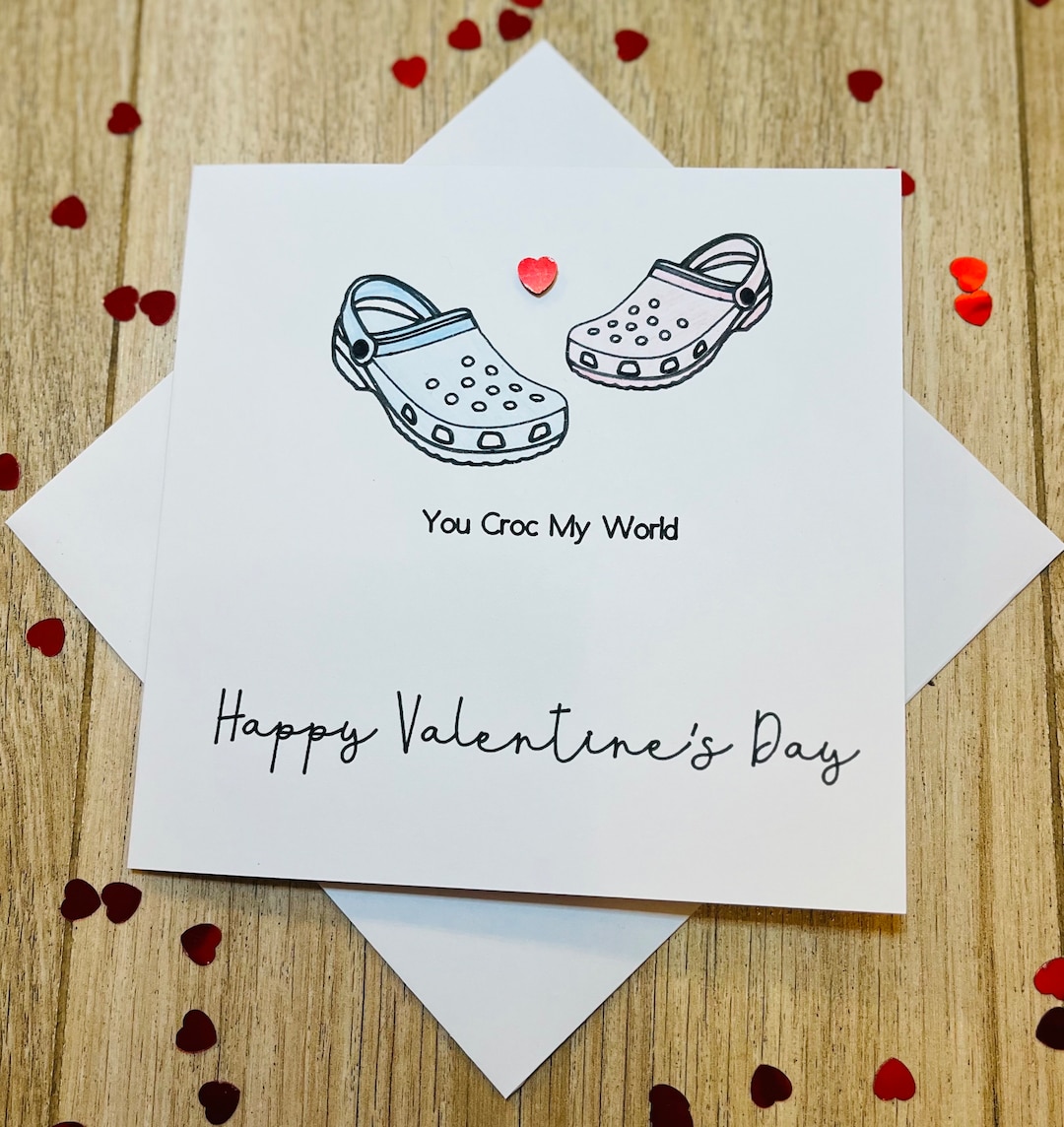 Croc Valentines Day Card “you Croc My World” - Etsy UK
