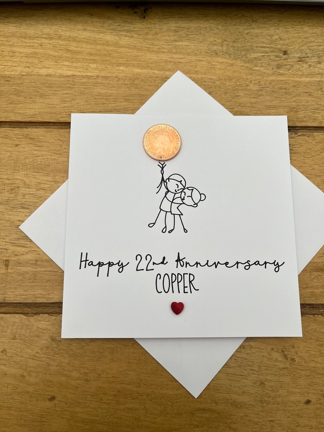22nd Wedding Anniversary Card Copper Theme - Etsy