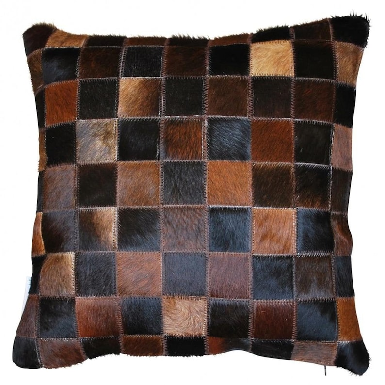 Set of 2 Cowhide Cushion Cover Exotic Black Brown Cow Hide - Etsy UK
