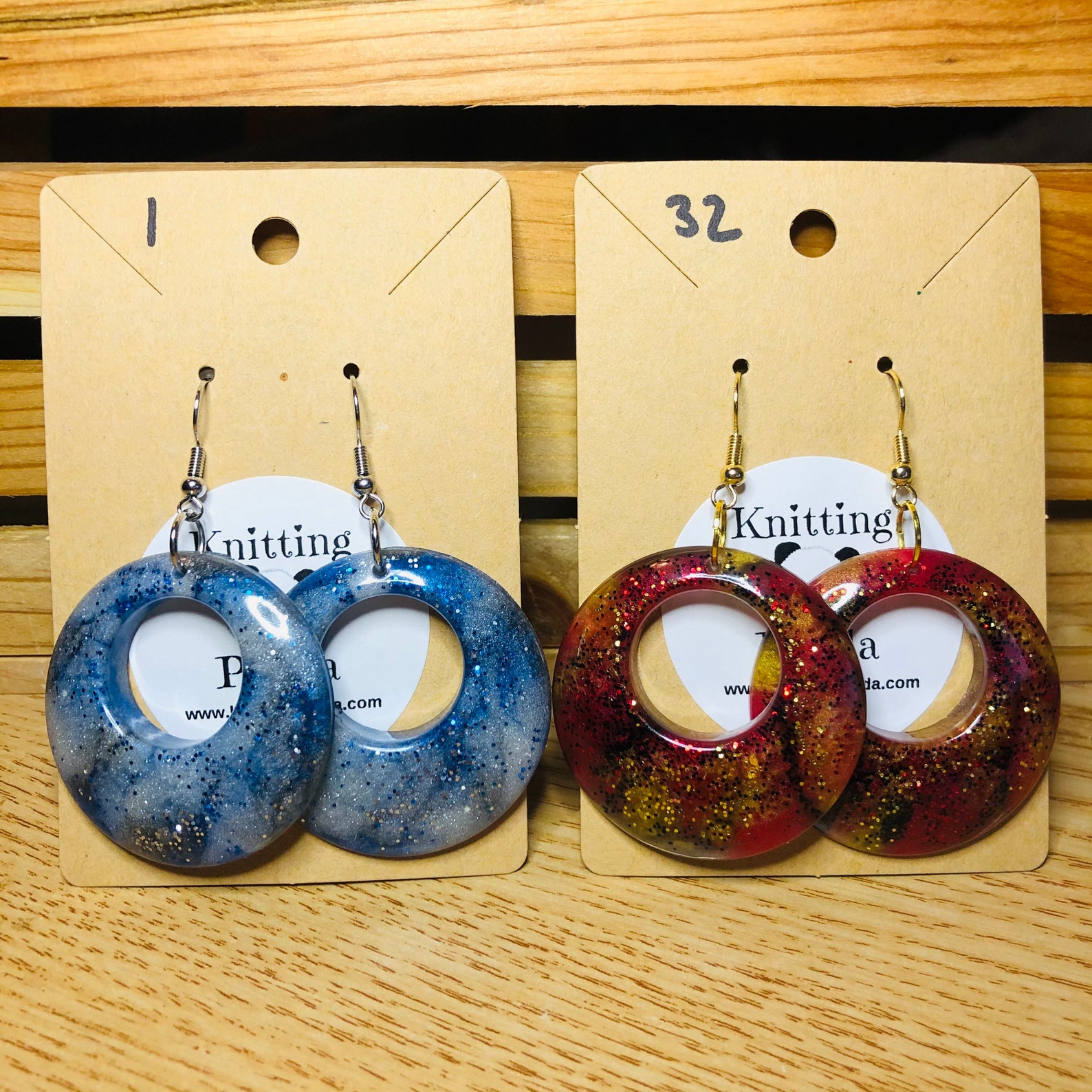 Handmade Resin Earrings, Dangle Earrings, Circle Earrings - Etsy Italia