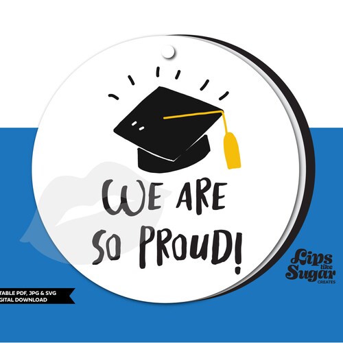 Graduation Printable Cookie Tag 2 Circle - Etsy