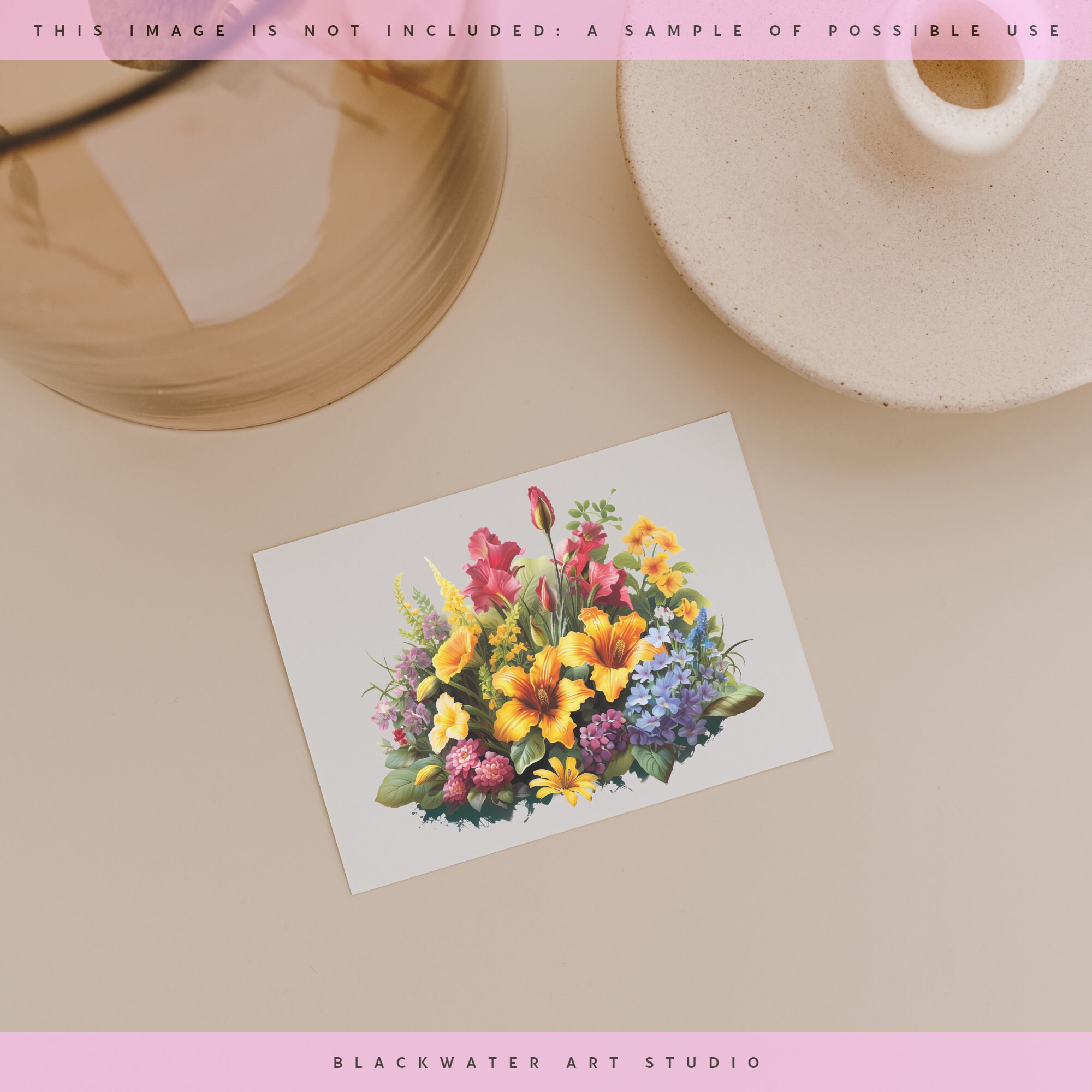 Watercolor Floral Borders Floral Garden Borders Wild Flowers Watercolor Garden Garden Borders ...