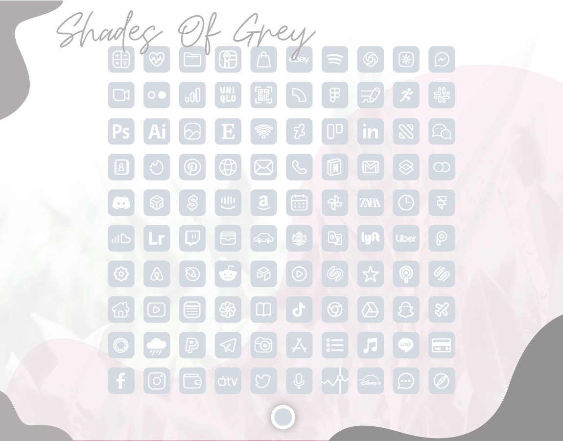 524 Shades of Grey Ios 14 App Icons / 131 Unique Icons in 5 Color ...