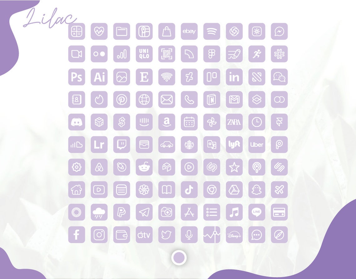524 Aesthetic Lilac Ios 14 App Icons / 131 Unique Icons in 4 Color ...