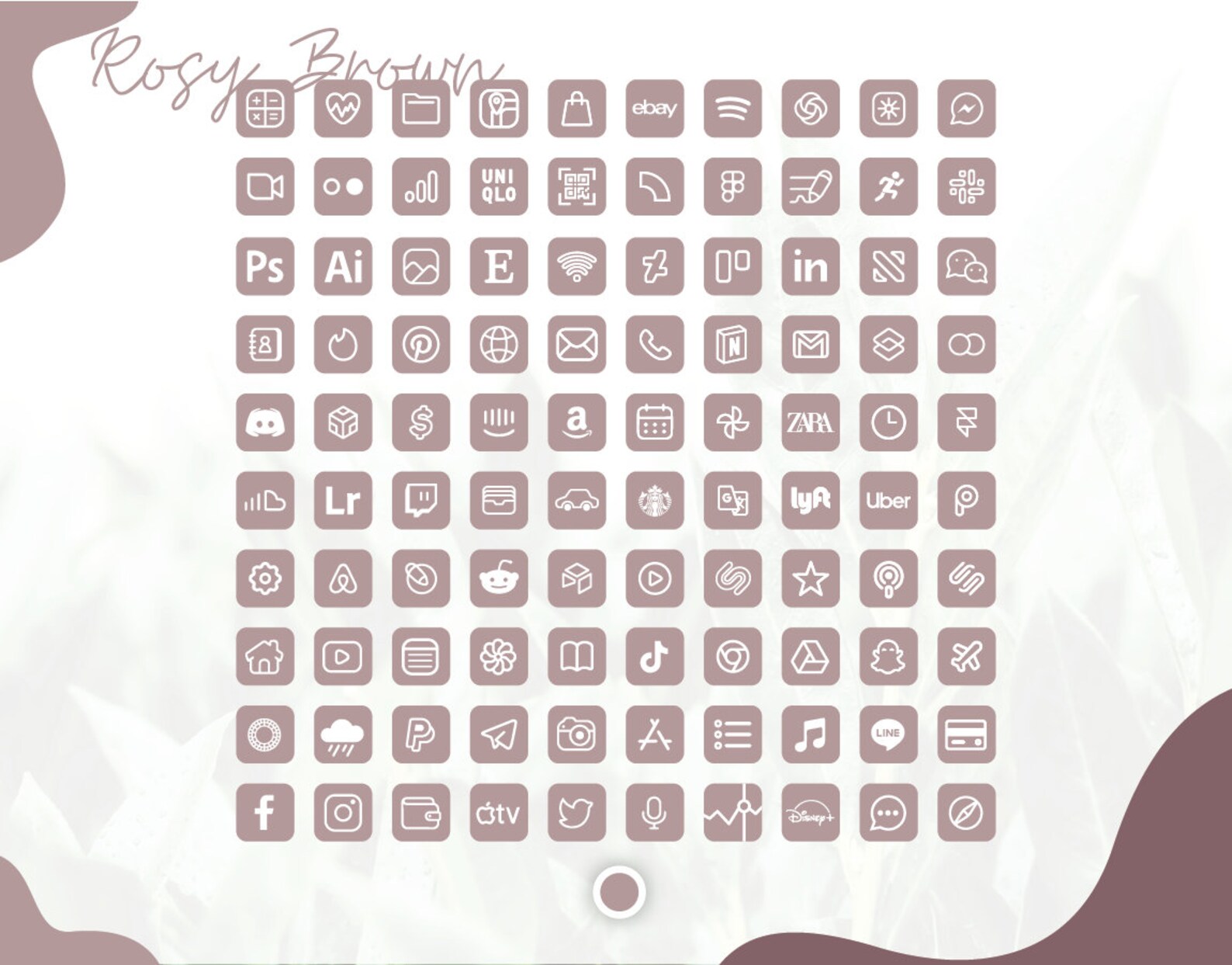 524 Rosy Brown Ios 14 App Icons / 131 Unique Icons in 4 Colors - Etsy