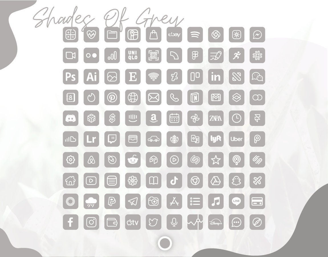 524 Shades of Grey Ios 14 App Icons / 131 Unique Icons in 5 Color ...