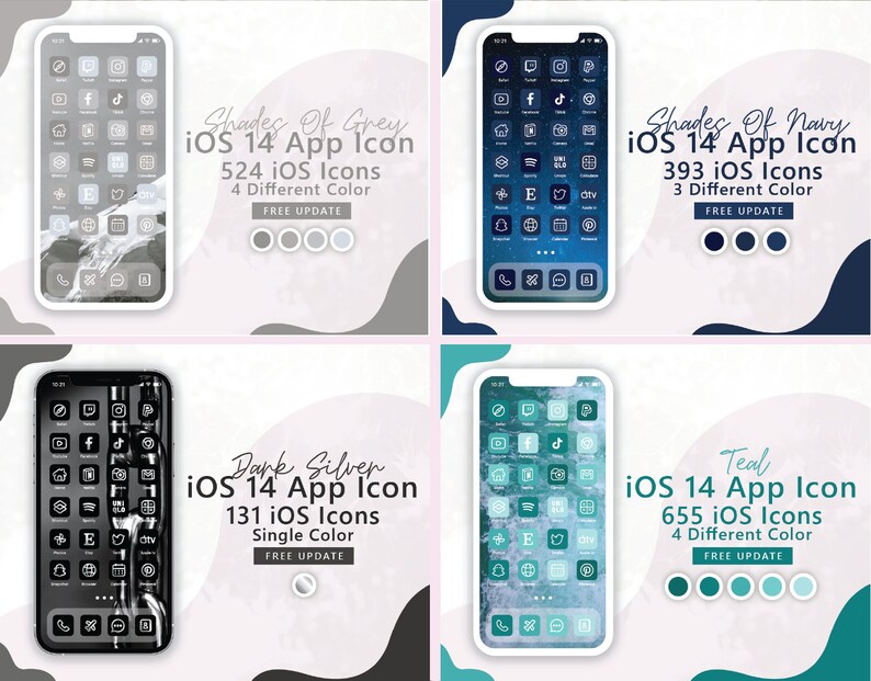 20,000 Ios 14 App Icon Pack High Resolution / IOS 14 Aesthetic Icon ...