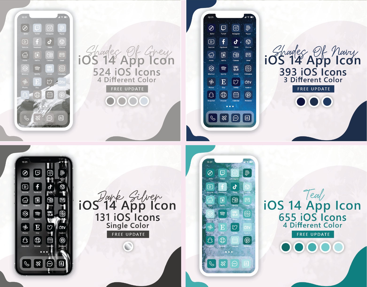 20,000 Ios 14 App Icon Pack High Resolution / IOS 14 Aesthetic Icon ...