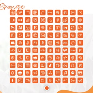 524 Orange Ios 14 App Icons / 131 Unique Icons in 4 Colors / Ios14 ...