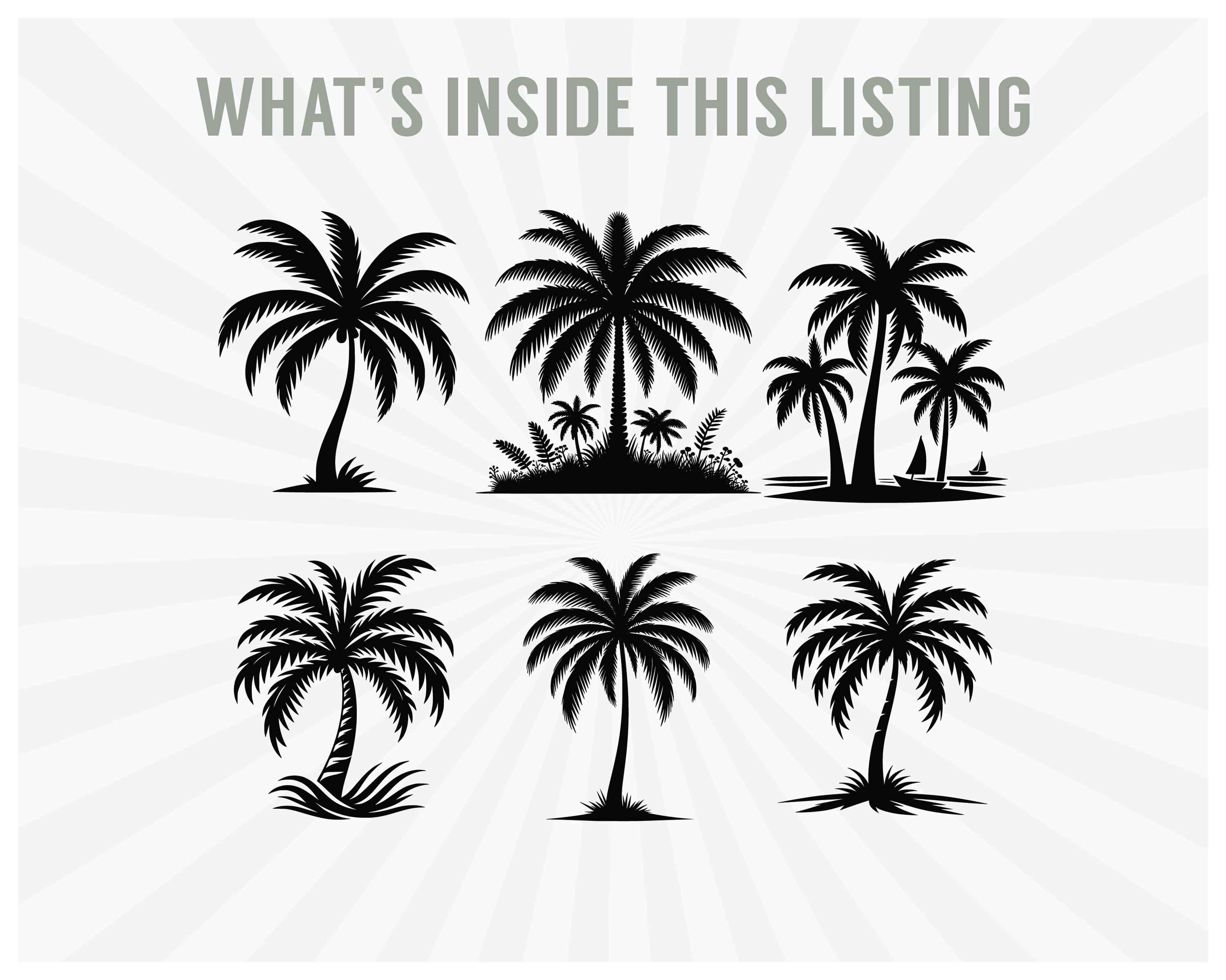 50 Palm Tree SVG PNG Bundle: Tropical Clipart, Cricut Cut Files - Etsy