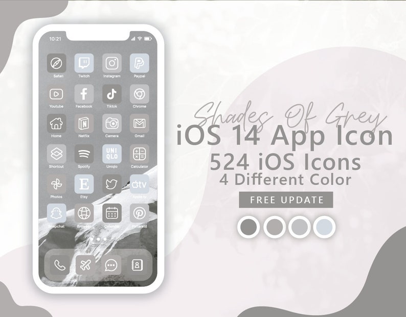 524 Shades of Grey Ios 14 App Icons / 131 Unique Icons in 5 Color ...