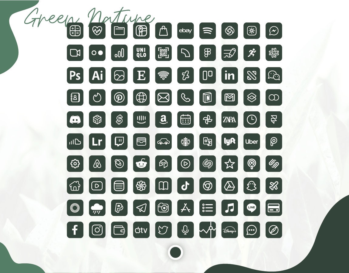 524 Green App Icons for Ios 14 / 131 Unique Icons in 4 Colors - Etsy