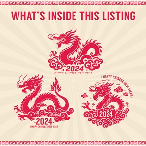 2024 Year of the Dragon SVG and PNG Chinese New Year Celebration Art ...