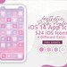 524 Aesthetic Pink Purple Ios 14 App Icons / 131 Unique Icons in 4 ...