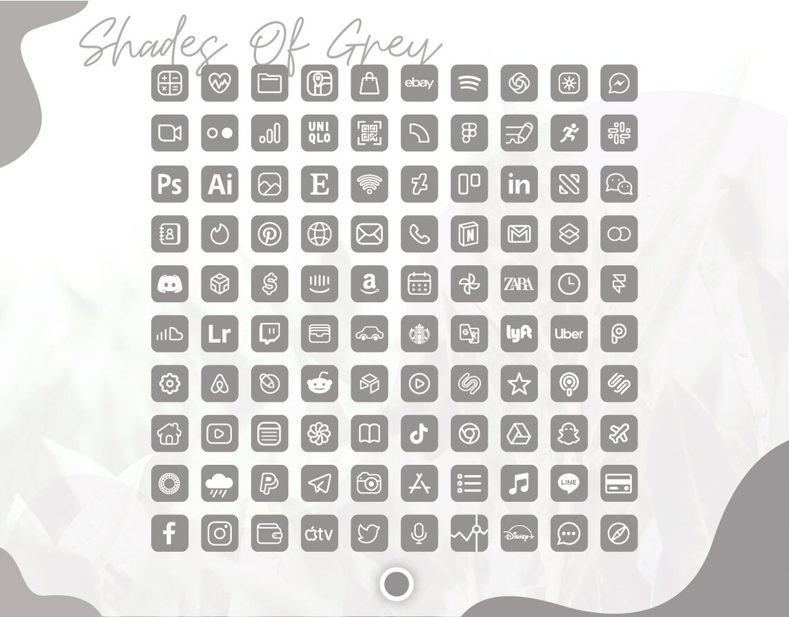 524 Shades of Grey Ios 14 App Icons / 131 Unique Icons in 5 Color ...