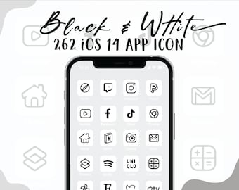 Black and White Icon Pack | Etsy