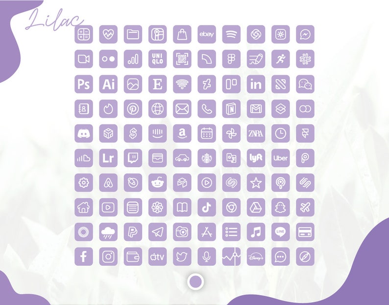 524 Aesthetic Lilac Ios 14 App Icons / 131 Unique Icons in 4 Color ...