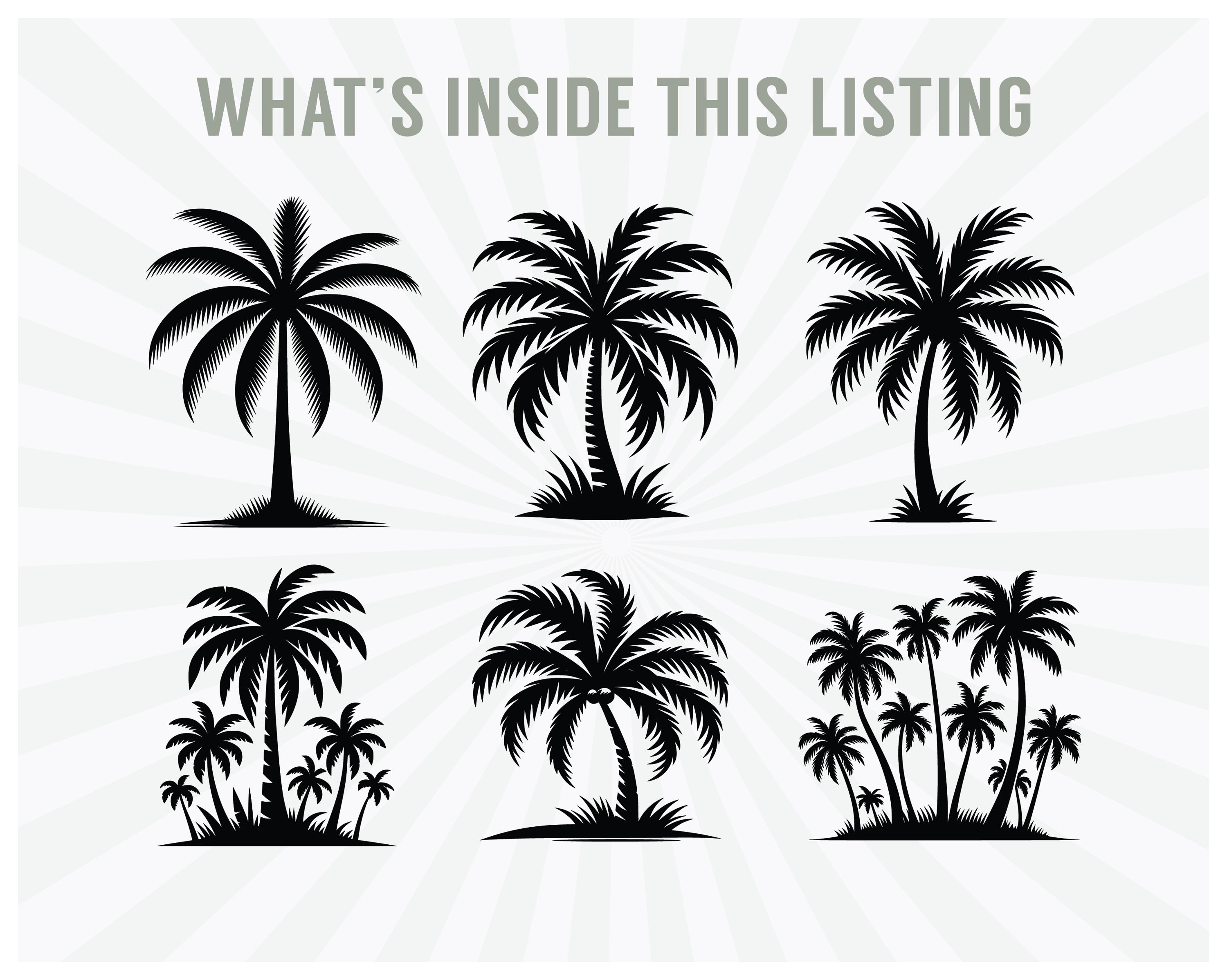 50 Palm Tree SVG PNG Bundle: Tropical Clipart, Cricut Cut Files - Etsy