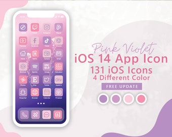 524 Aesthetic Pink Purple Ios 14 App Icons / 131 Unique Icons | Etsy