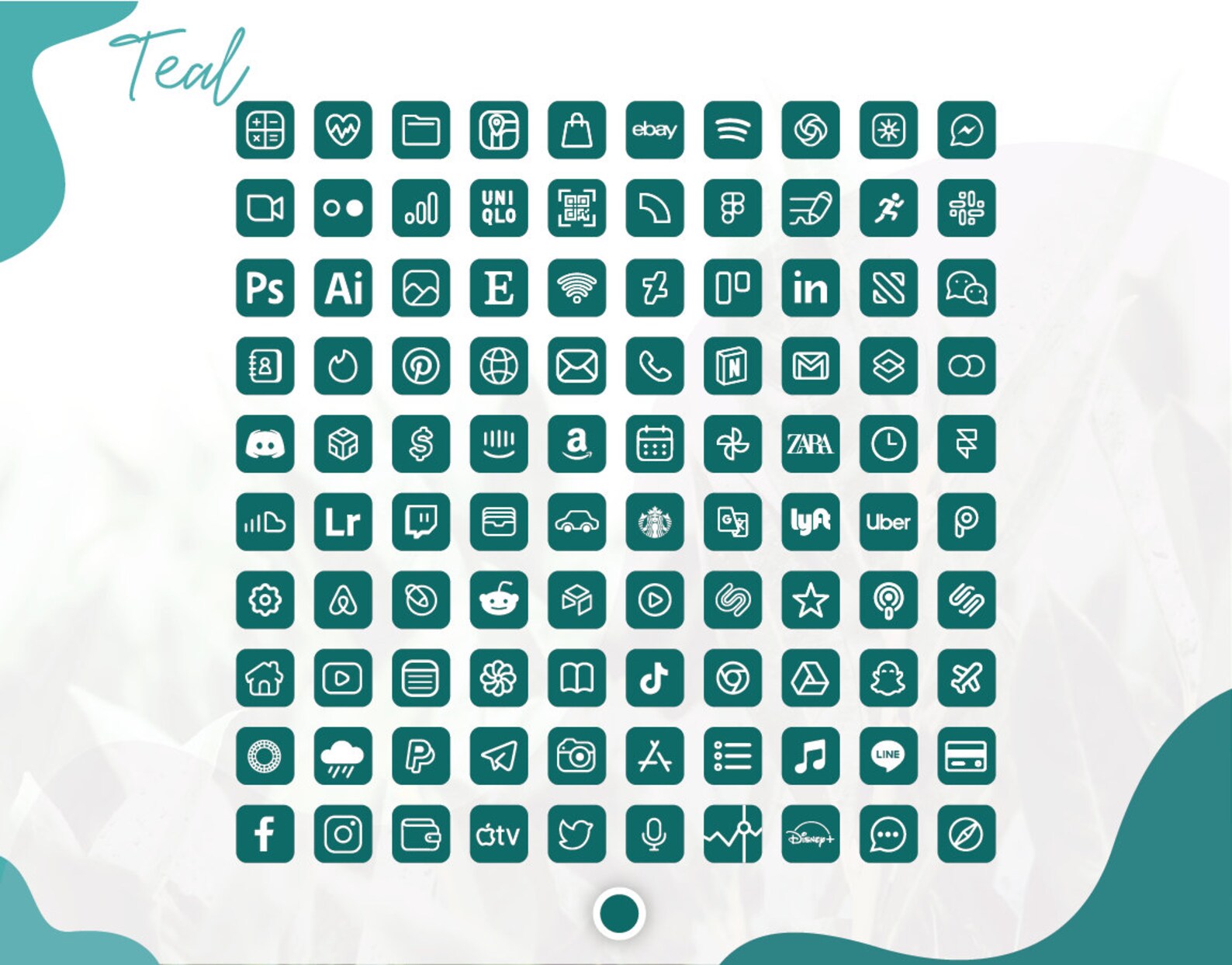 655 Ios14 Teal Ios 14 App Icons / 131 Unique Icons in 5 Color / Ios14 ...