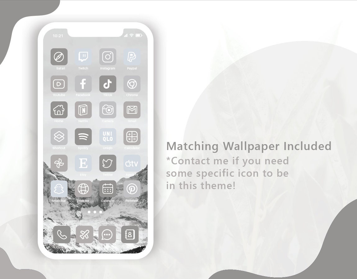 524 Shades of Grey Ios 14 App Icons / 131 Unique Icons in 5 Color ...