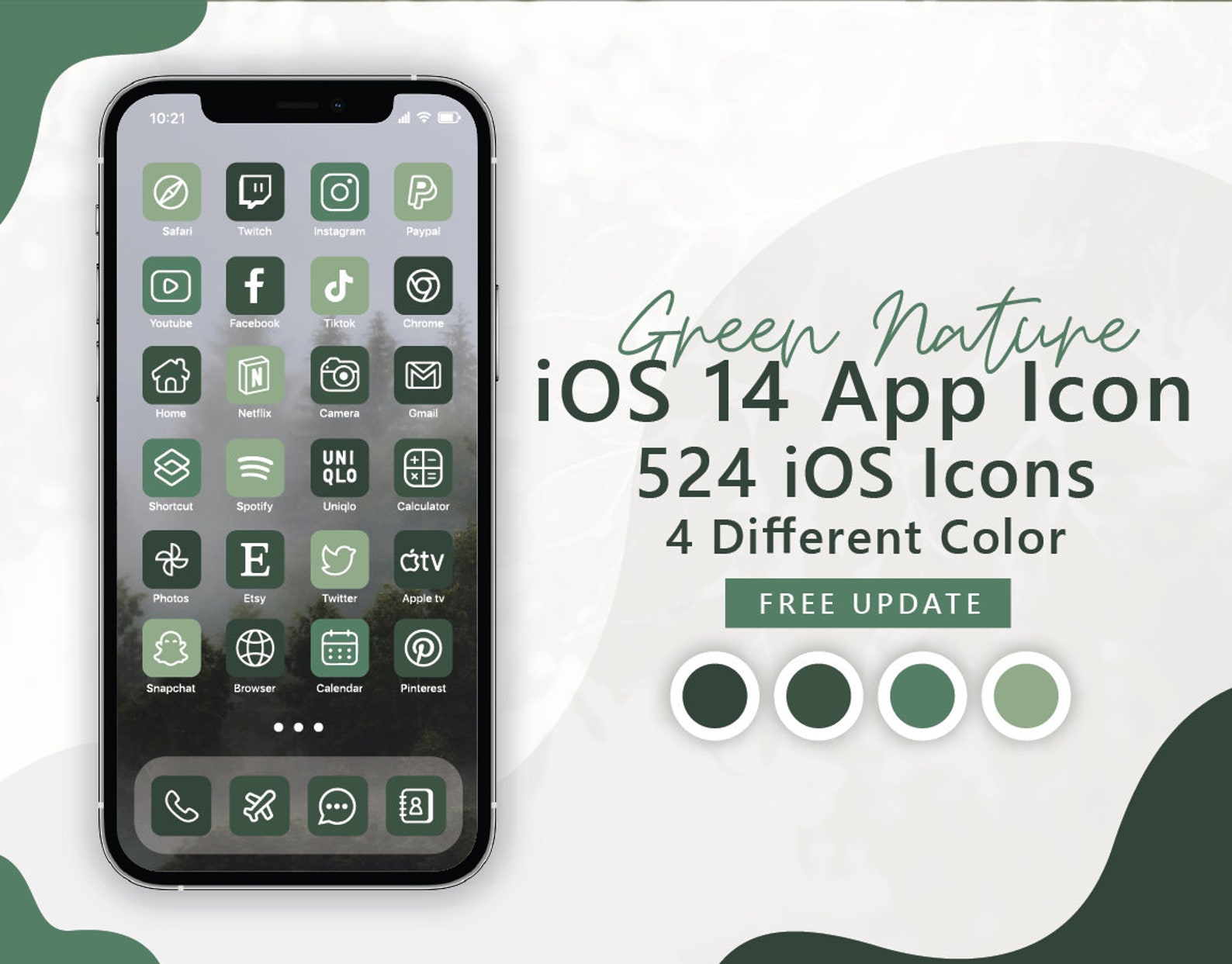 524 Green App Icons for Ios 14 / 131 Unique Icons in 4 Colors - Etsy