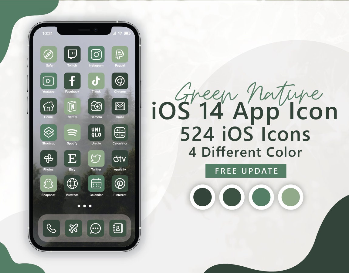 524 Green App Icons for Ios 14 / 131 Unique Icons in 4 Colors - Etsy
