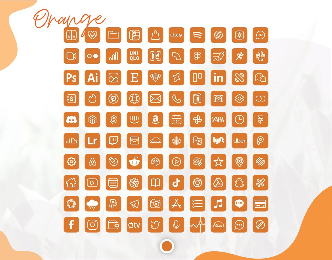524 Orange Ios 14 App Icons / 131 Unique Icons in 4 Colors / Ios14 ...