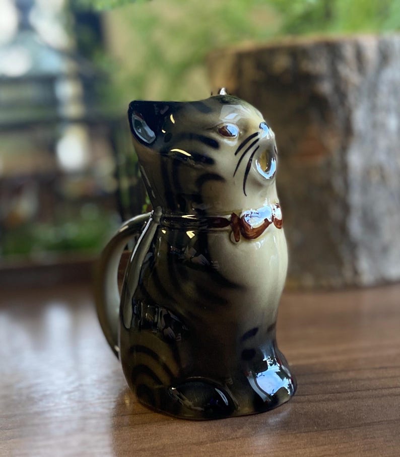 Vintage Tony Wood Cat Creamer Pitcher | Hand-painted English Pottery ...