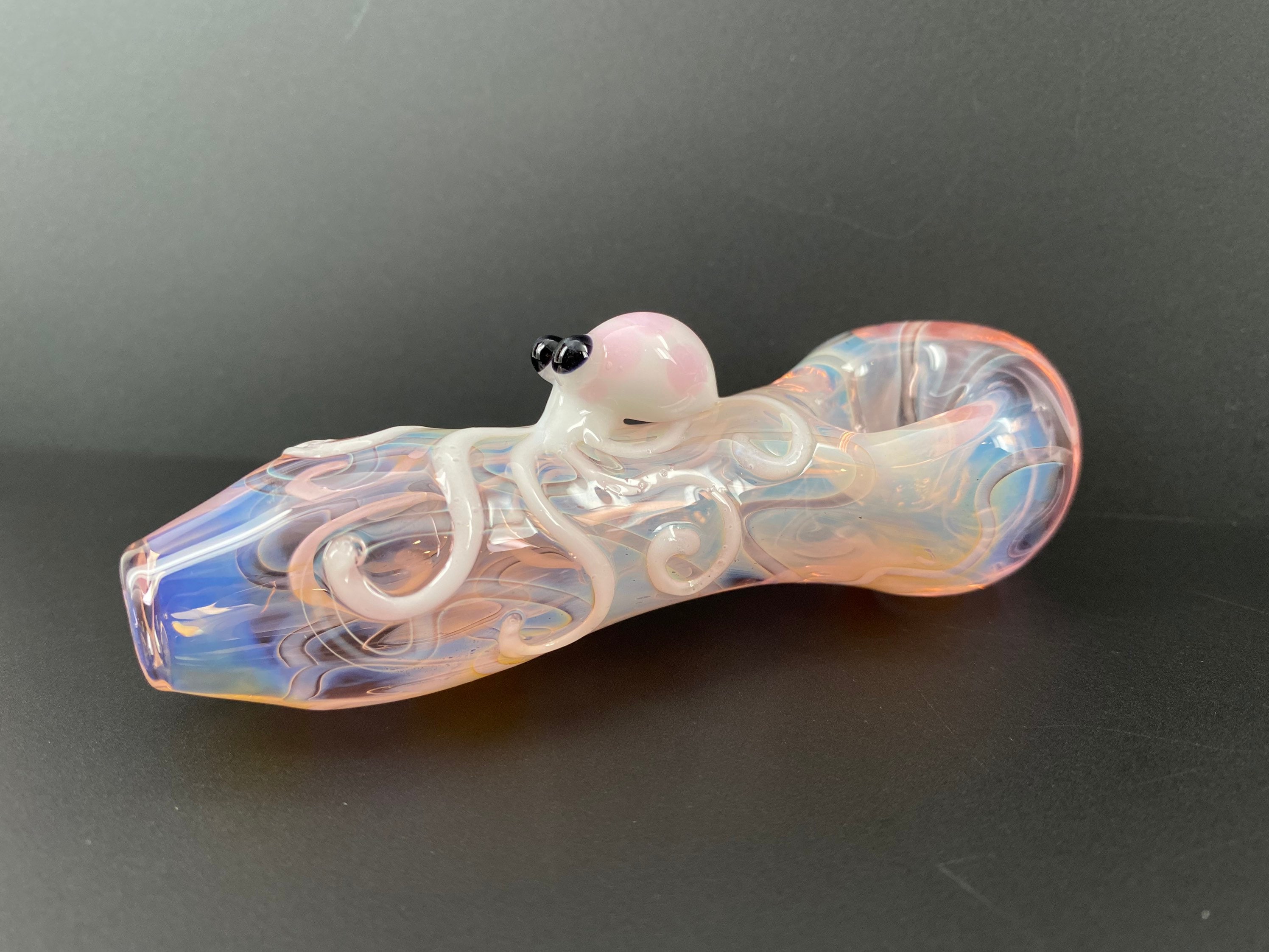 Glass Octopus Pipe Pink & White Hand Blown Smoking Pipe - Etsy