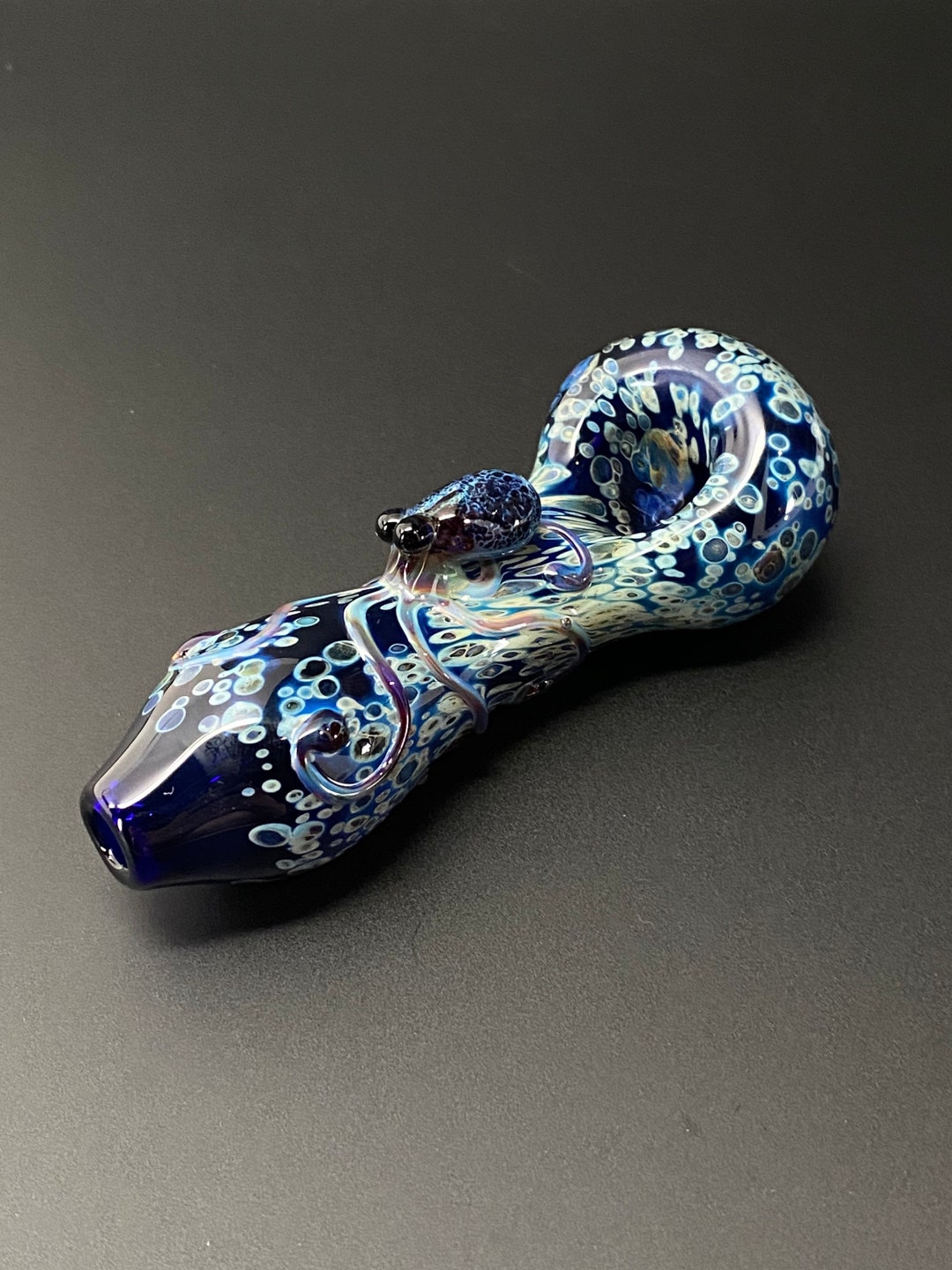 Octopus Pipe - Cobalt Blue Camouflage Glass Octopus Hand Blown Smoking ...