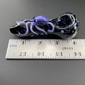 Glass Octopus Pipe - Purple & Black Hand Blown Smoking Pipe - Glass ...