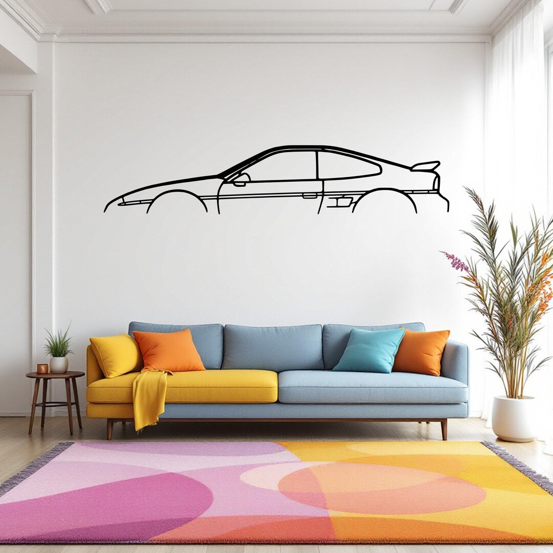 Fiero 1987 Classic Car Silhouette Wall Art, Metal Car Wall Decor, Gift ...
