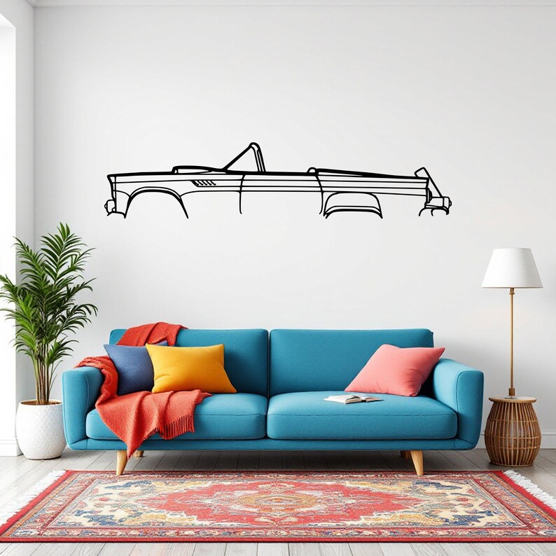 Thunderbird 1955 Car Silhouette Metal Wall Art, Car Lover Gift - Etsy